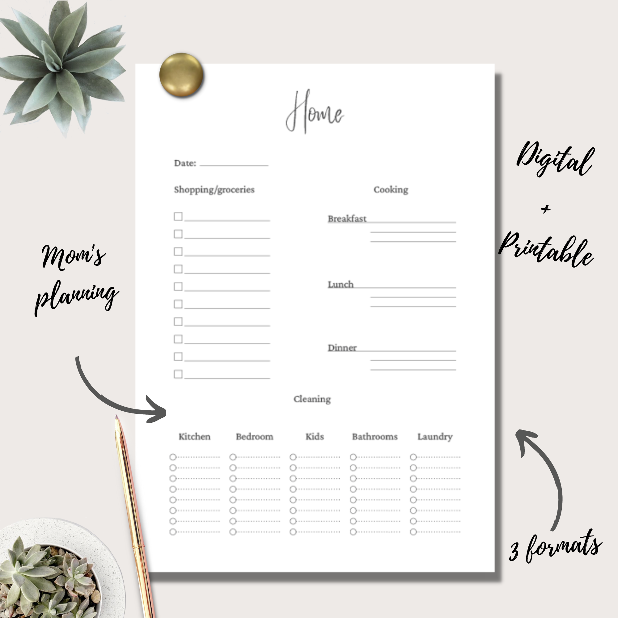 Mom’s Planner “Home” Insert | Single Page - BlancPlanner