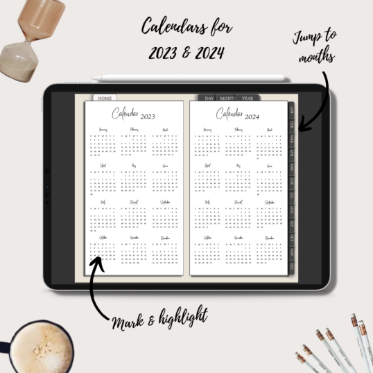 Mom’s Yearly Planner 2023-2024 | Digital Planning | Charcoal - BlancPlanner