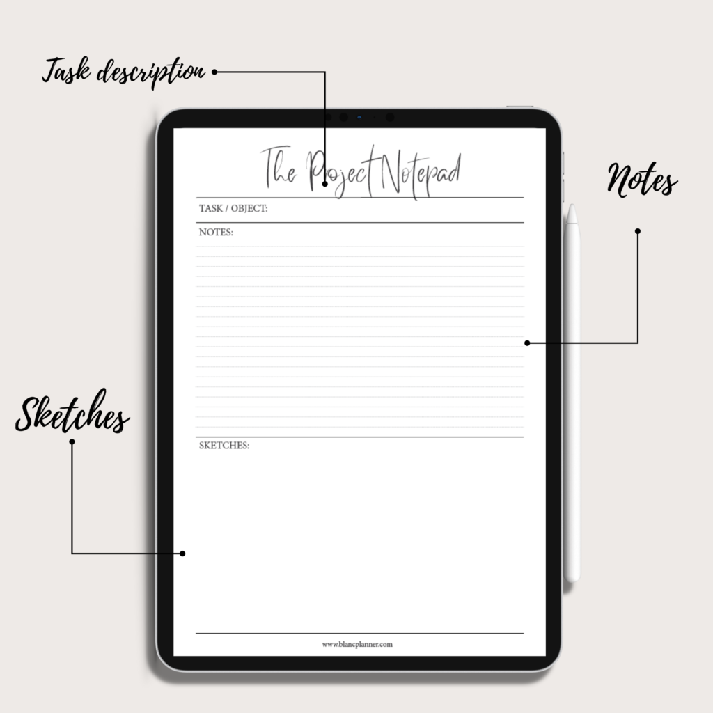 Project Brainstorm + Notepad + Planner + Calendar Inserts | Project ...