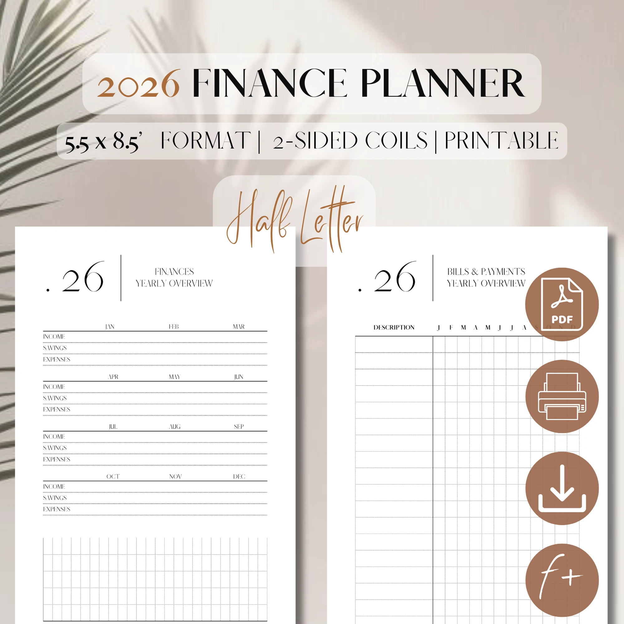 2026 Finance Planner & Tracker Printable | PDF Printable Planner Insert ...