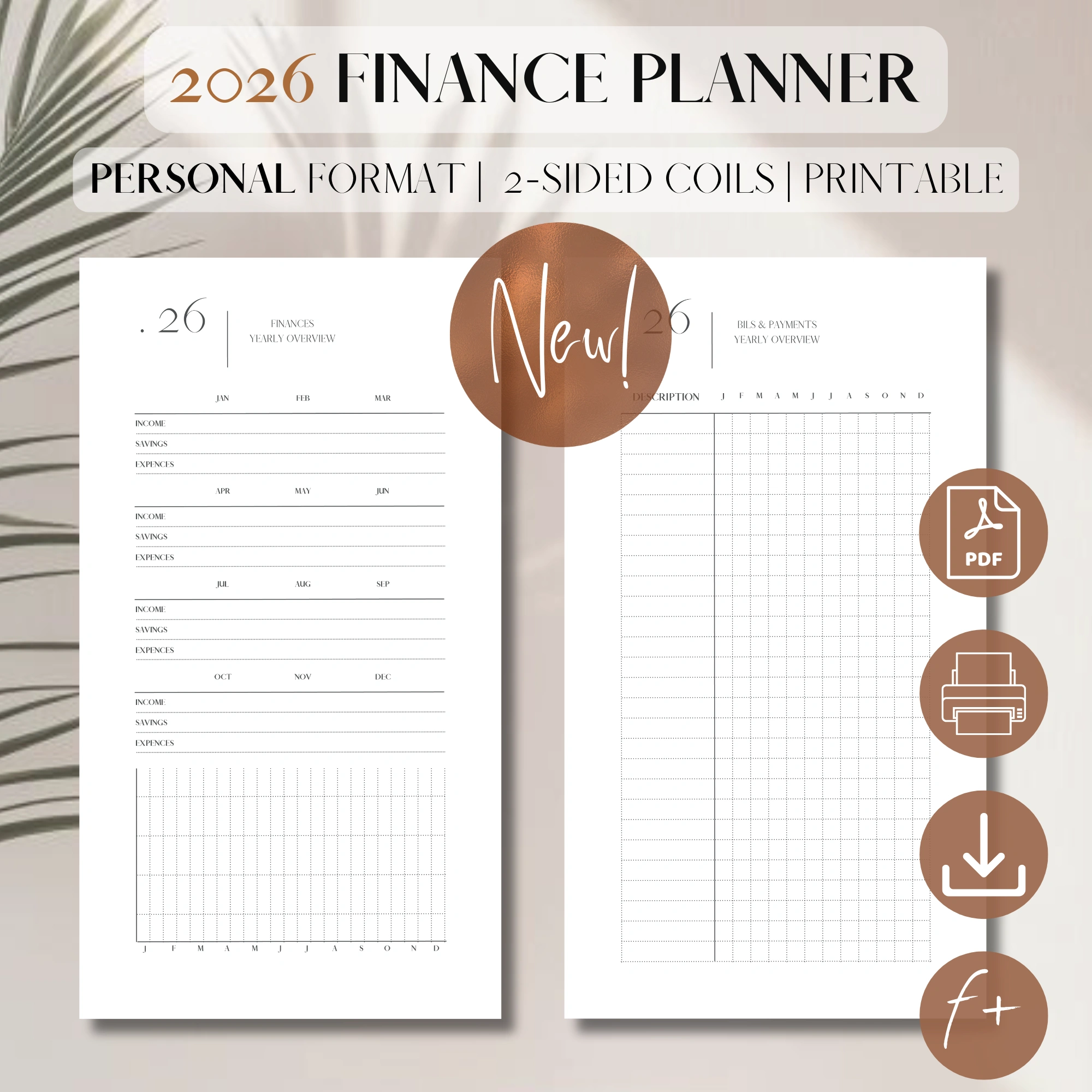 2026 Finance Planner & Tracker Printable | PDF Printable Planner Insert ...
